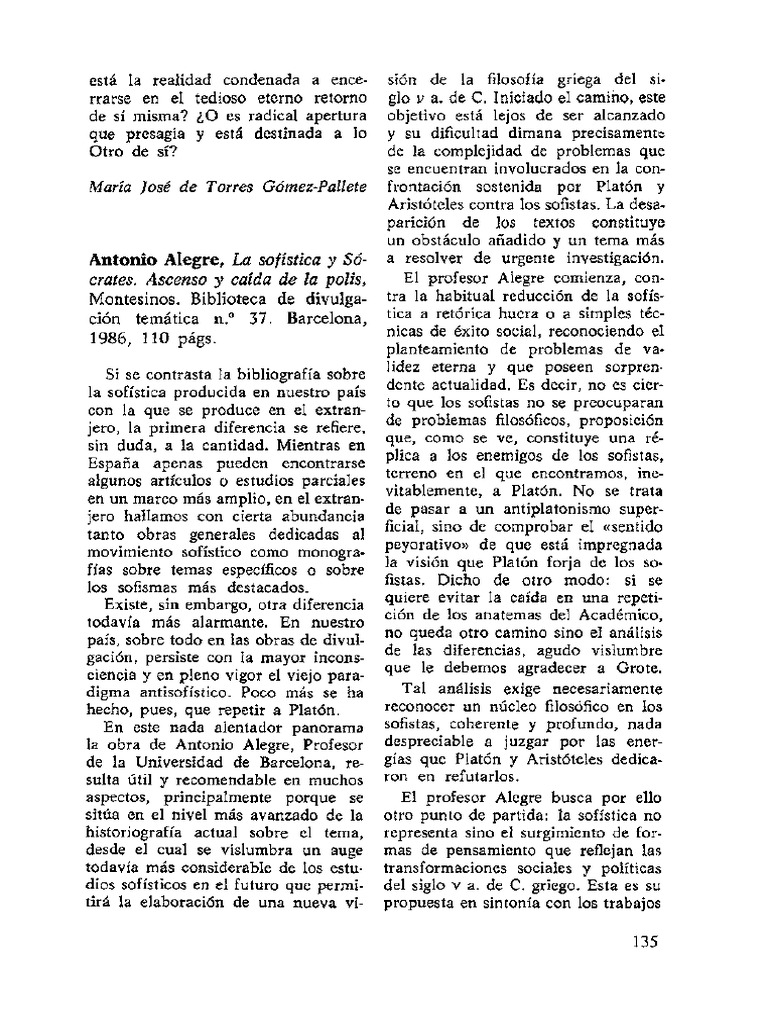 Solana Sobre Socrates de Alegre Gorri | PDF | Platón | Sócrates