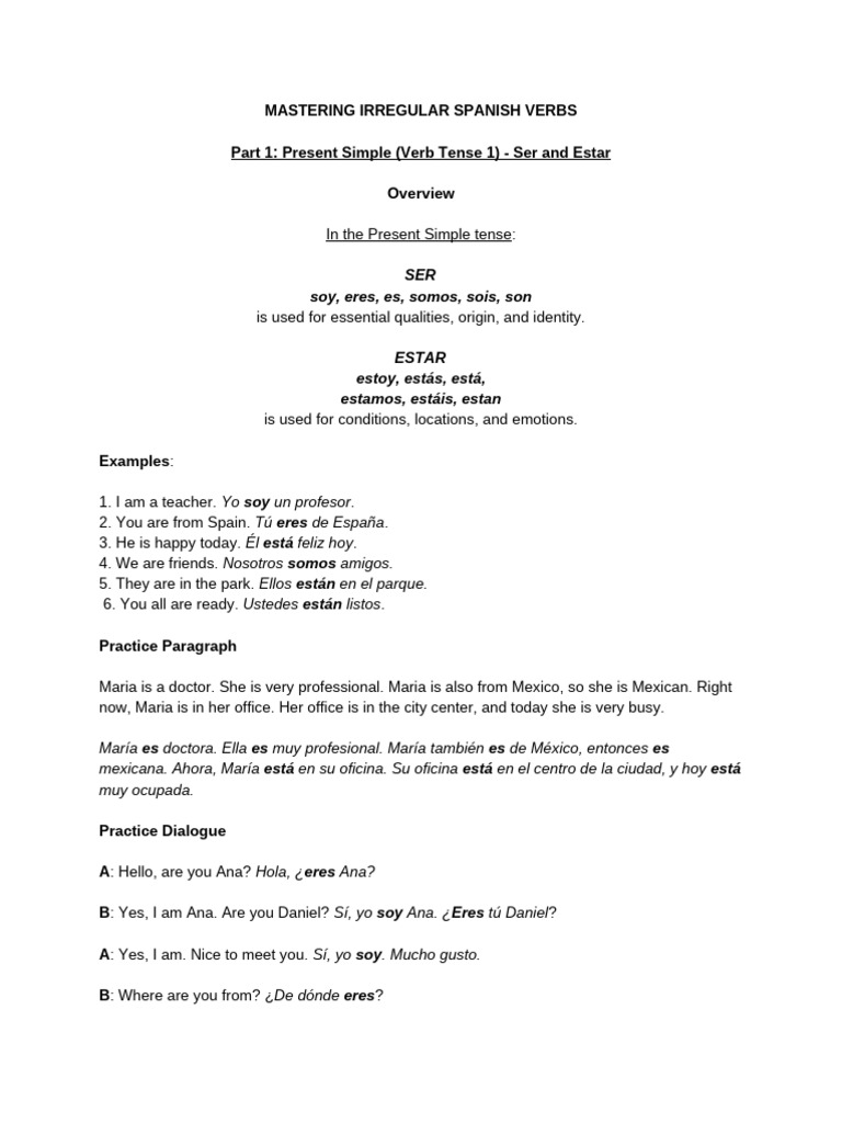 Mastering Irregular Verbs | PDF