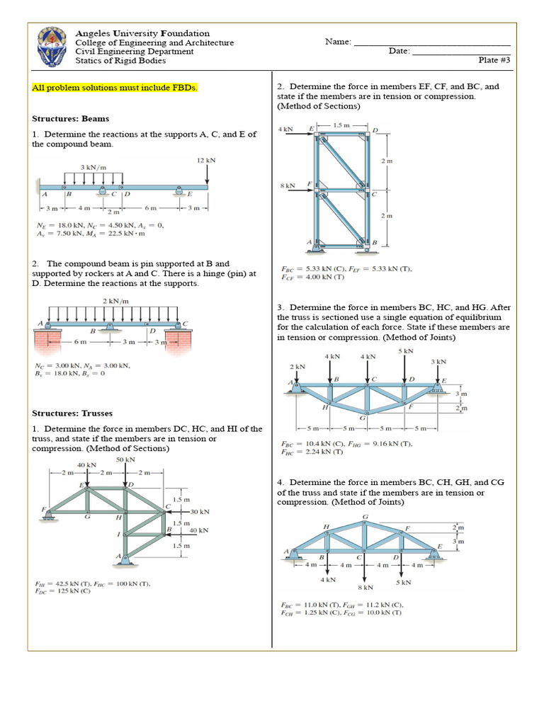 Statics: Beams, Trusses, Frames Analysis | PDF