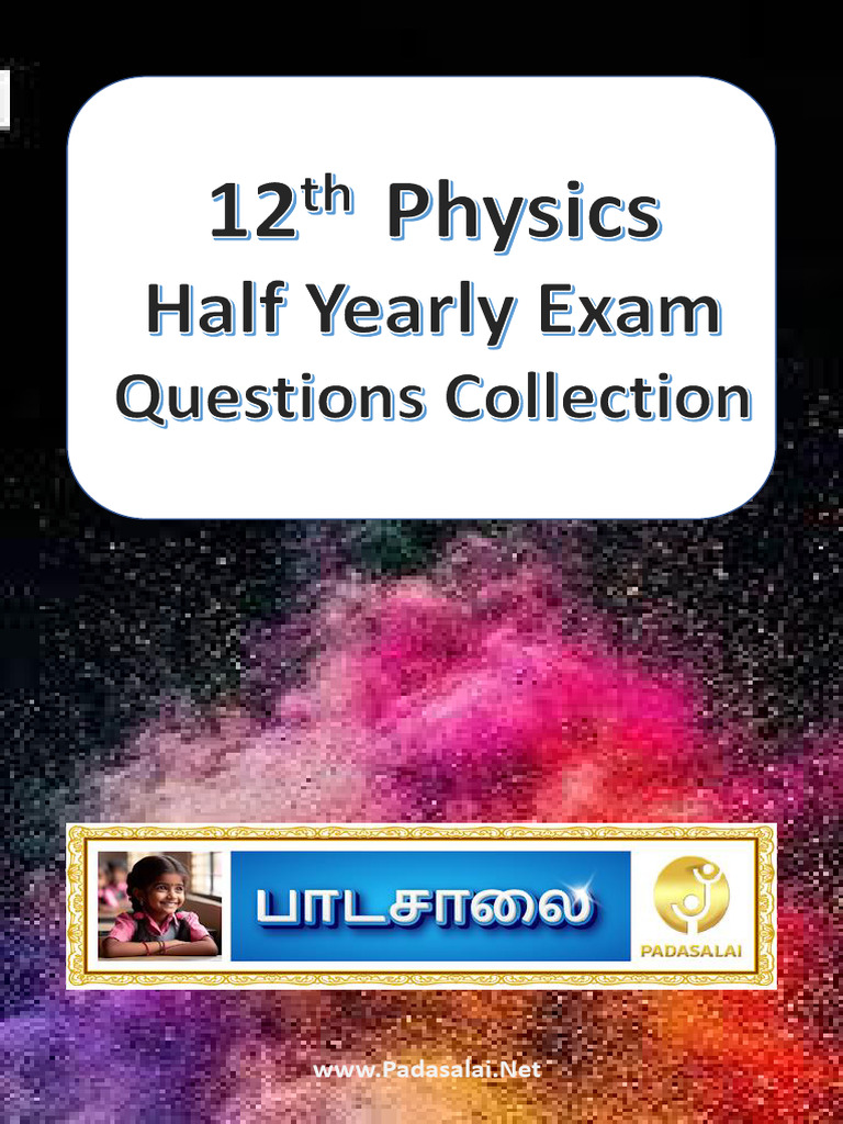 12th Physics EM - Half Yearly Exam - Question Papers - Collections | PDF | Electron ...