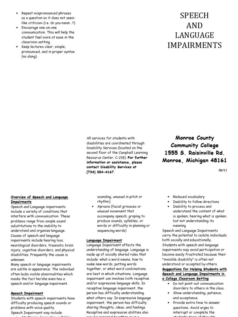 Speech-and-Language-Impairments | PDF | Speech | Human Communication