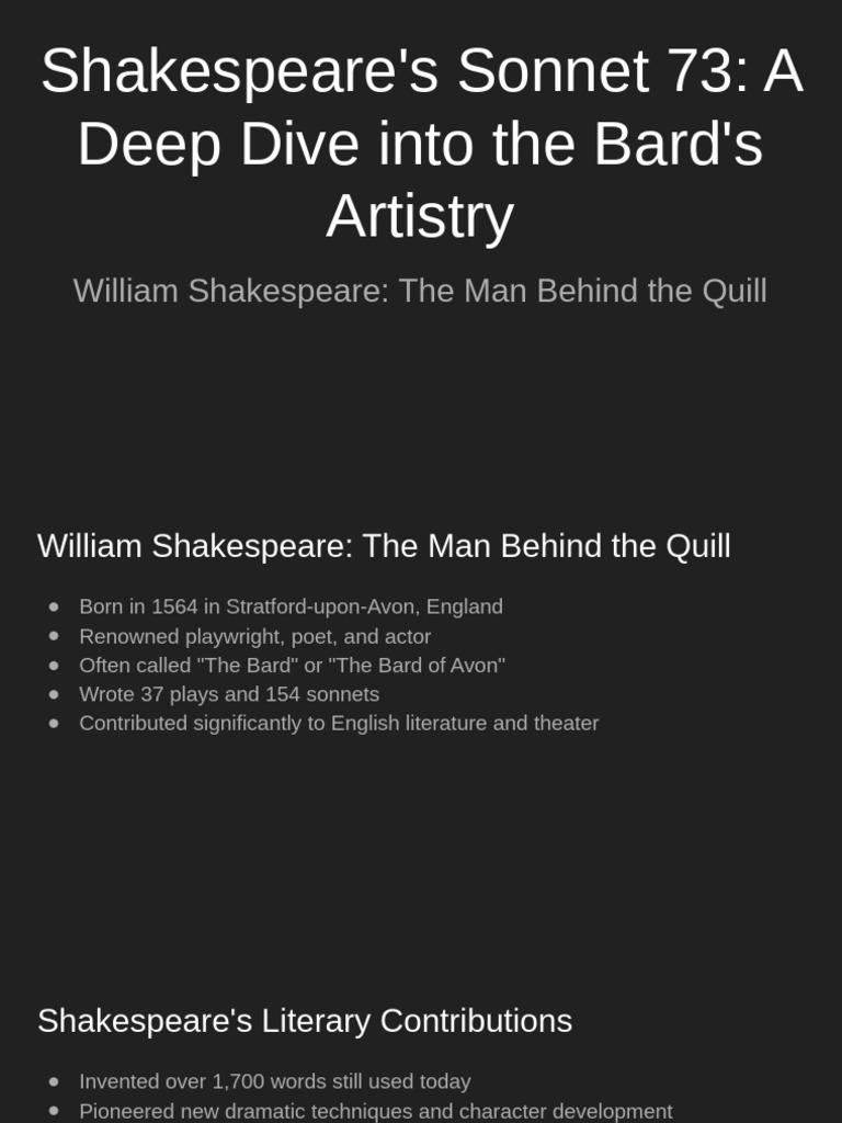 Sonnet 73: Aging, Love, and Mortality | PDF | Sonnets | Poetry