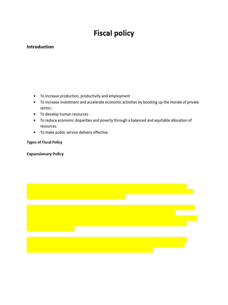 Fiscal Policy Notes | PDF | Fiscal Policy | Deficit Spending