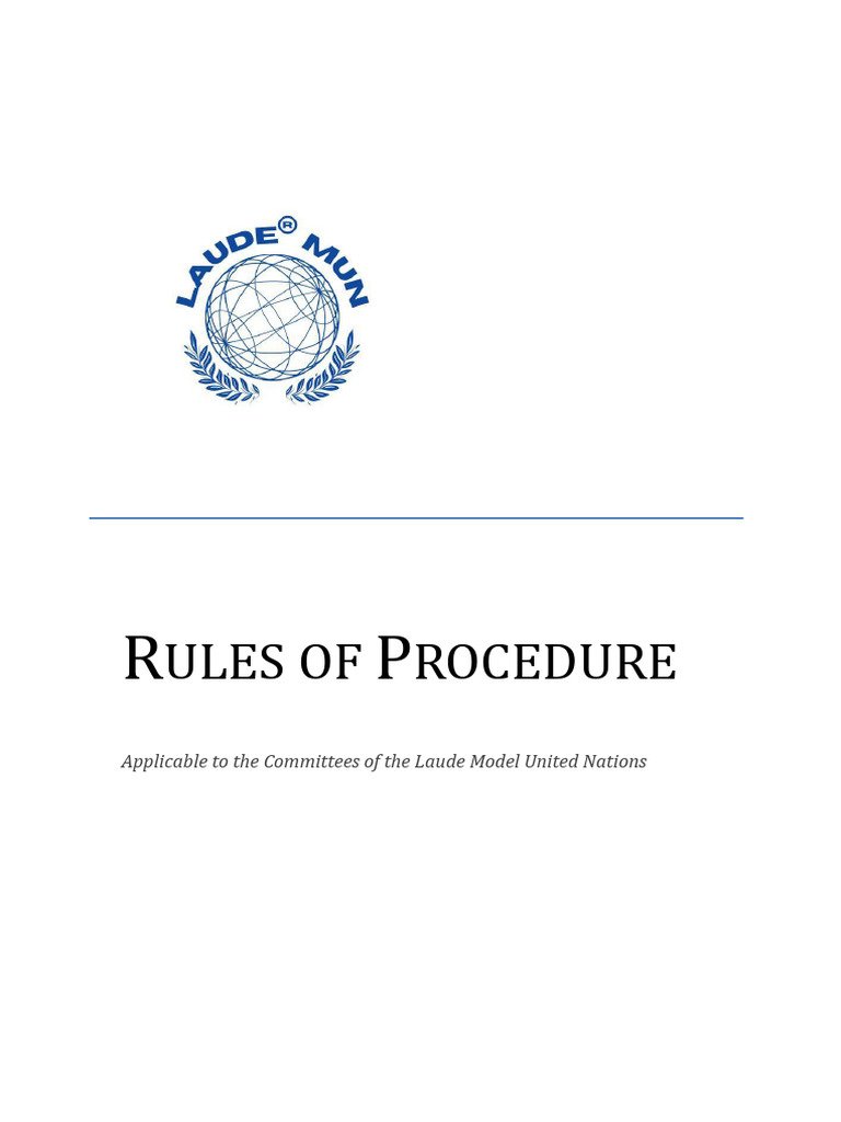 Rules-Of-Procedure-LaudeMUN 2024 | PDF | Committee | Quorum