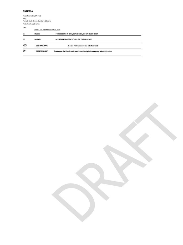SCript Sample Format for Radio Drama-PASUC | PDF
