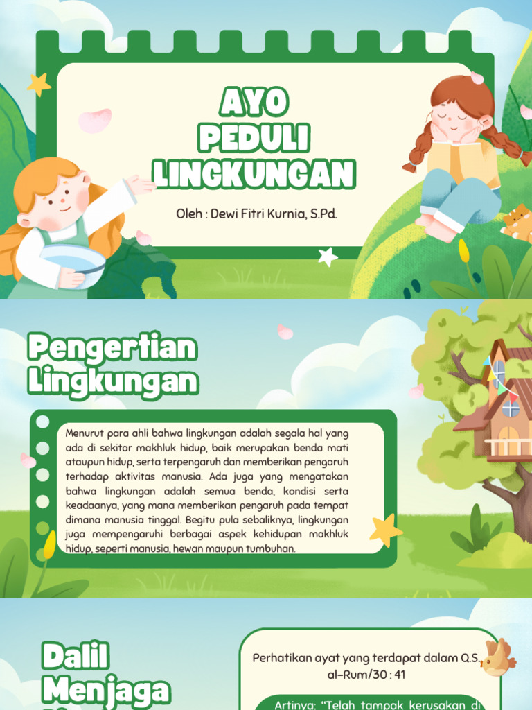 Hijau Ilustrasi Kebersihan Lingkungan Presentasi | PDF