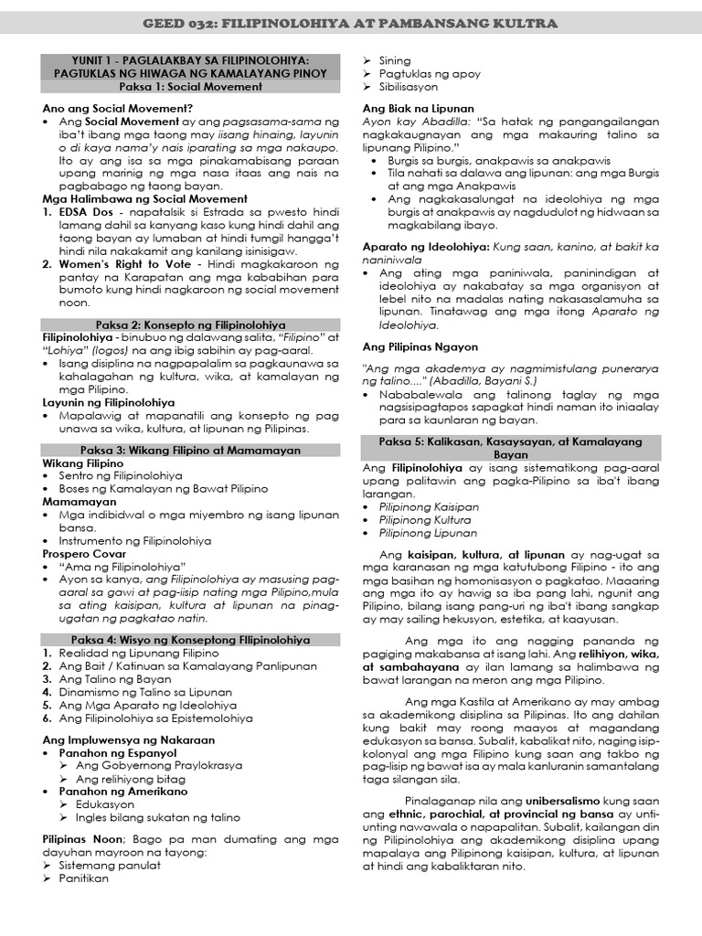 Midterms Filipinolohiya | PDF