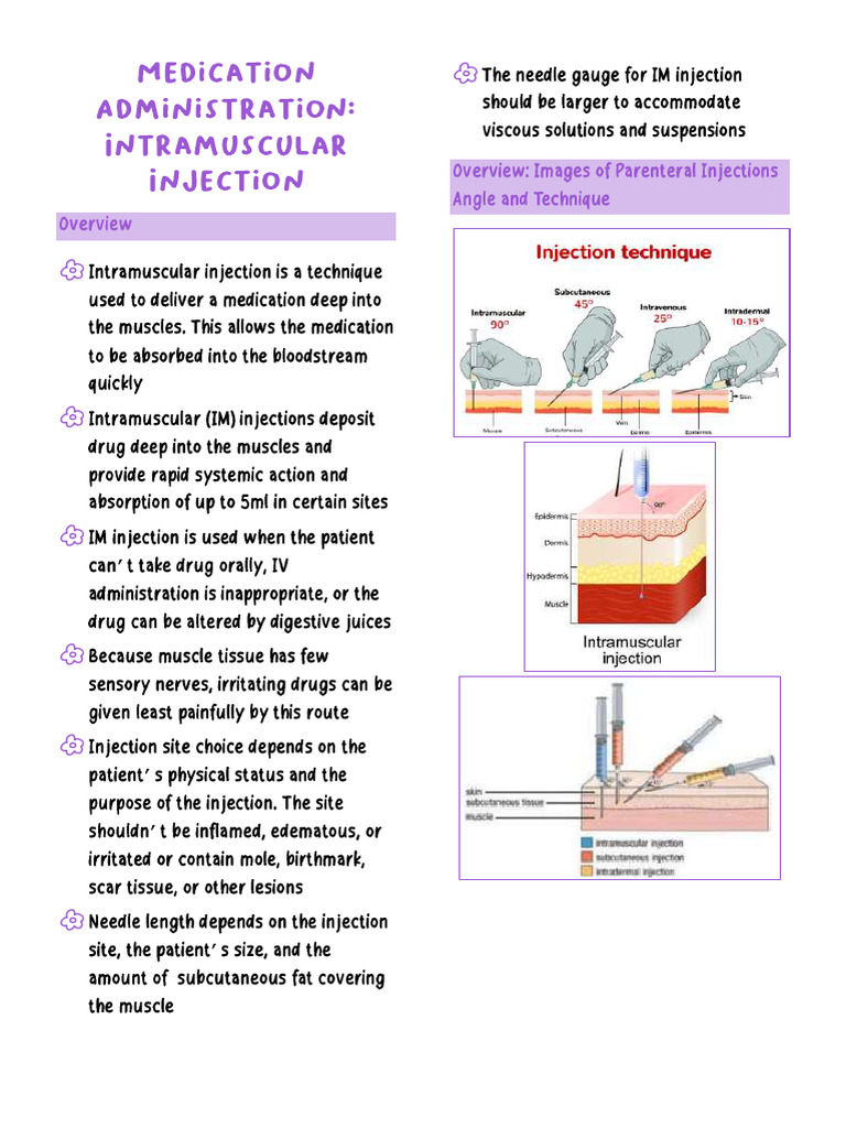 Medication Administration - Intramuscular Injection | PDF