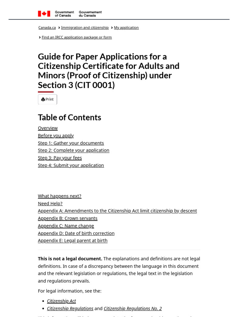Guide For Paper Applications For A Citizenship Certificate For Adults ...