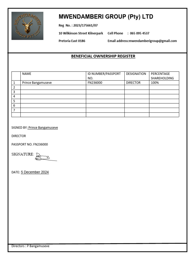Beneficial Ownership Register (1) New | PDF