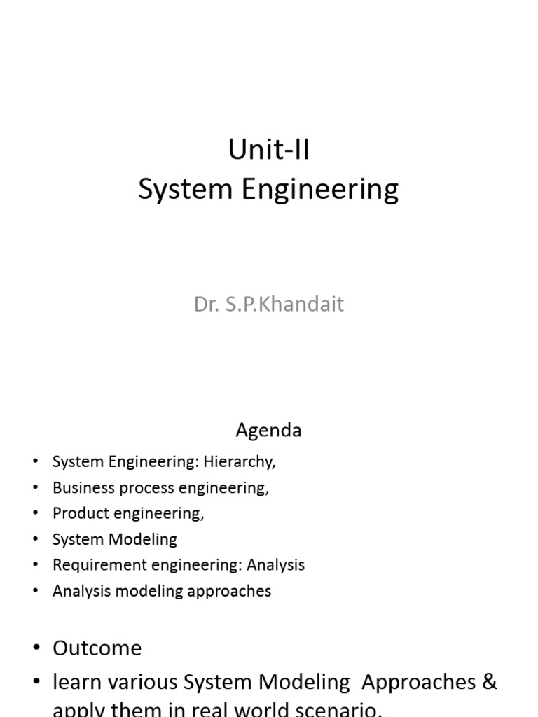 Spk Unit II Part2 | PDF | Systems Engineering | System