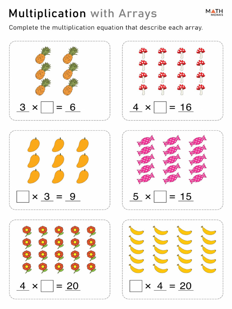 Multiplication With Arrays Worksheets For 2nd Grade | PDF