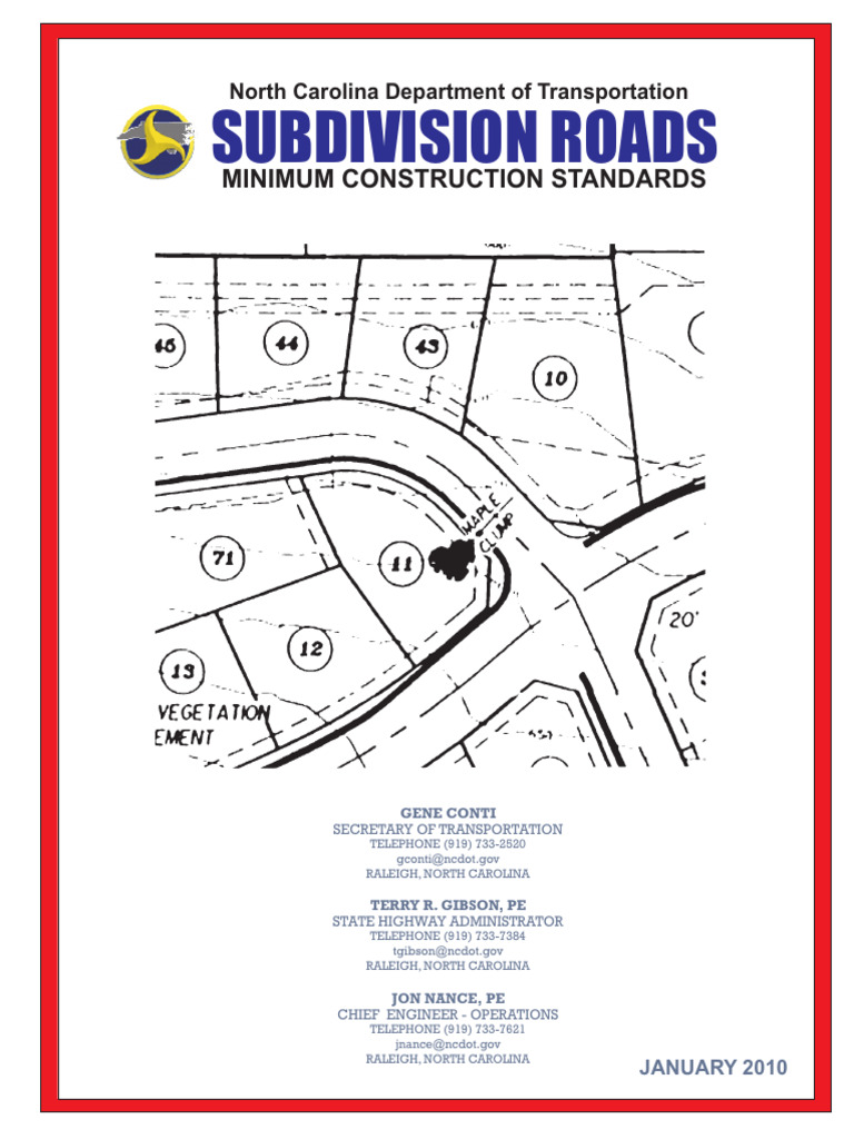 January 2010 Subdivision Manual | PDF | Pipe (Fluid Conveyance) | Land Lot