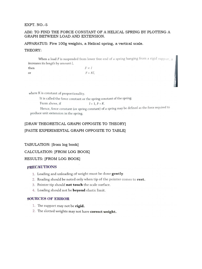 Expt No 5 - Helical Spring | PDF