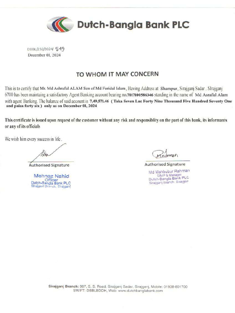 Bankcertificate | PDF