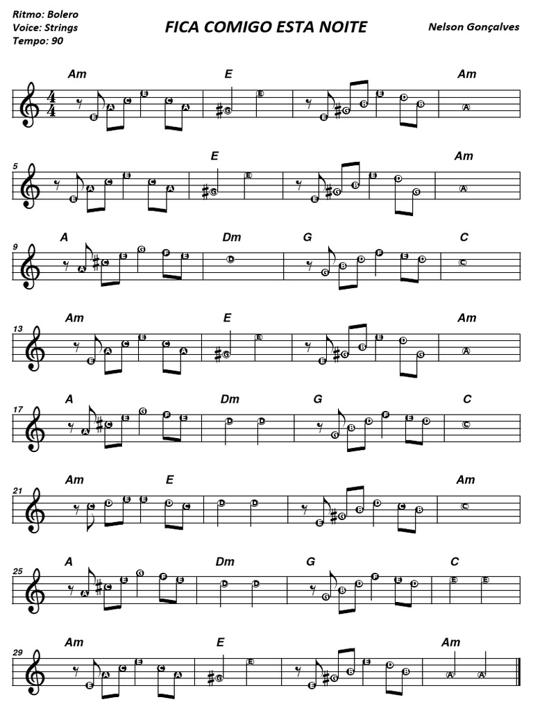 Fica Comigo Esta Noite - Nelson Gon Alves - Part. Cifrada | PDF