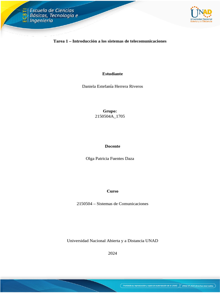 Introducción a Sistemas de Telecomunicaciones | PDF | Estilo apa | Tecnología de información y ...