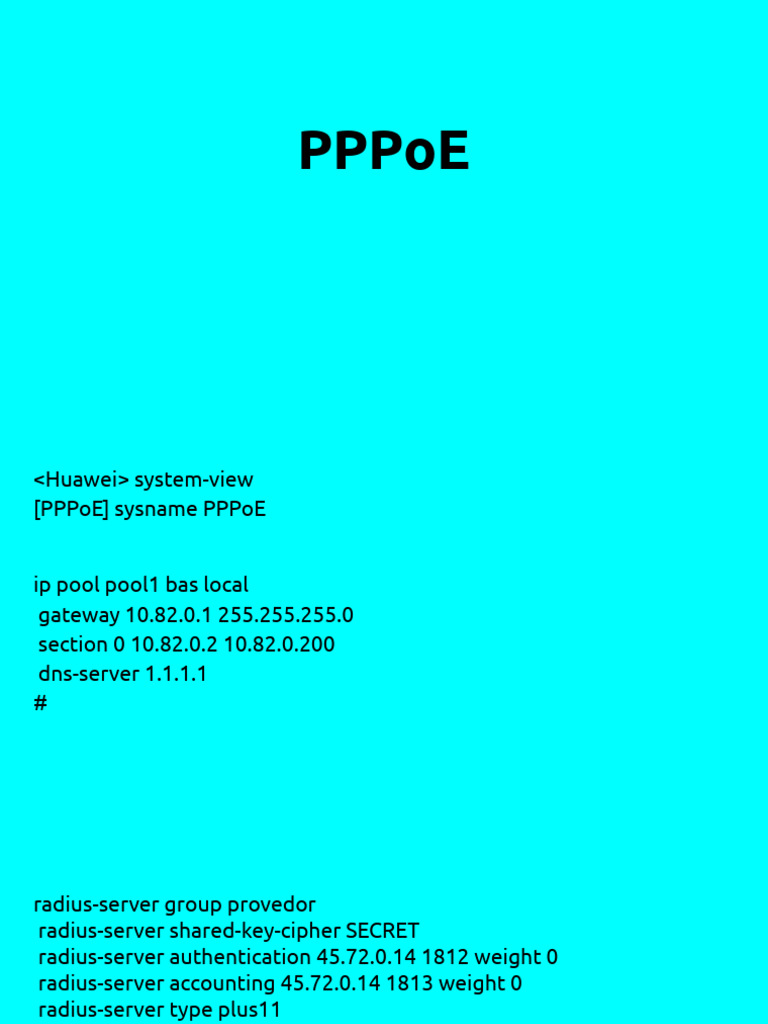 PPPoE Configuration Guide | PDF
