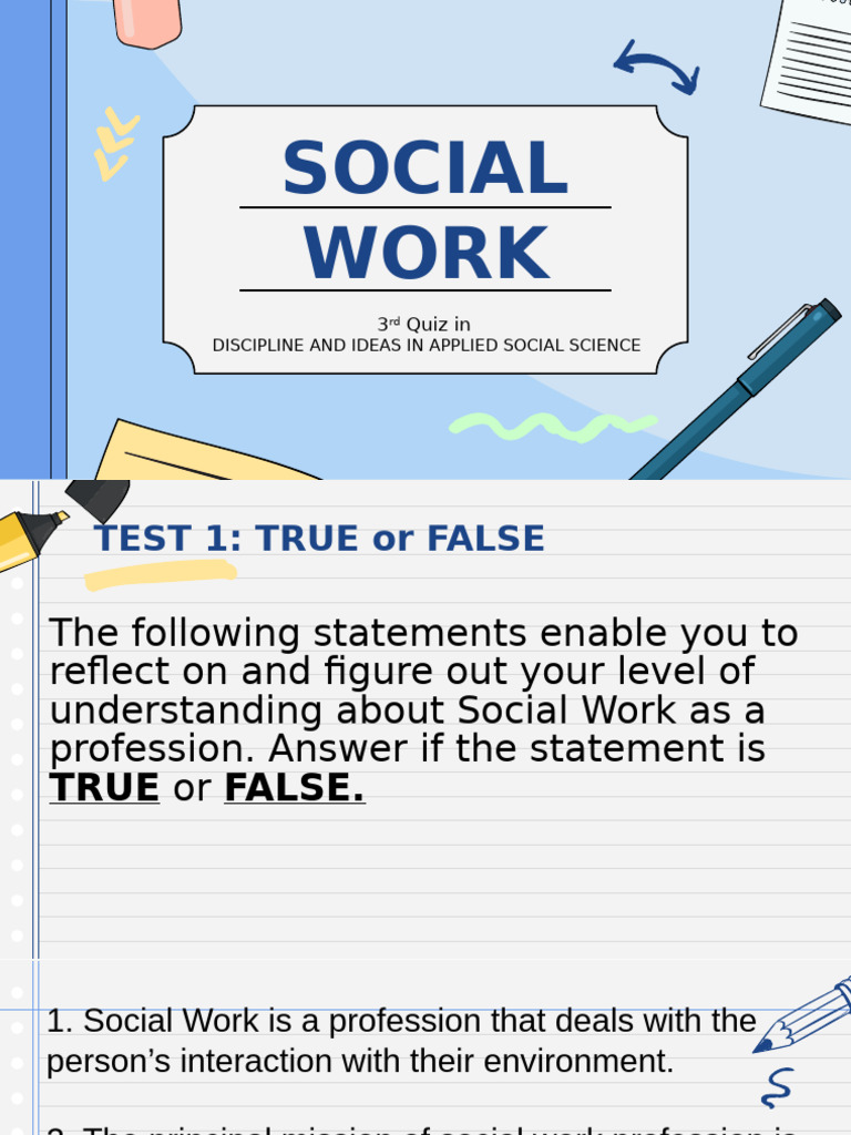 3rd Quiz Social Work DIASS | PDF | Social Work | Planets