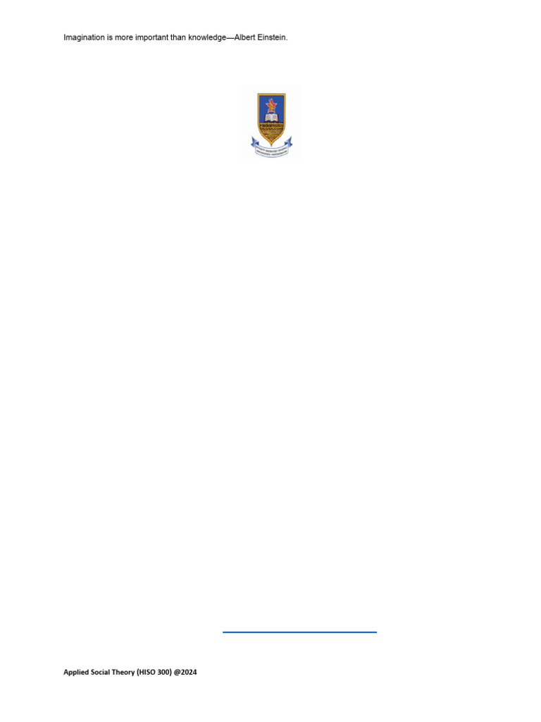Applied Social Theory (HISO 300) - MODULE OUTLINE | PDF | Social Theory | Sociology
