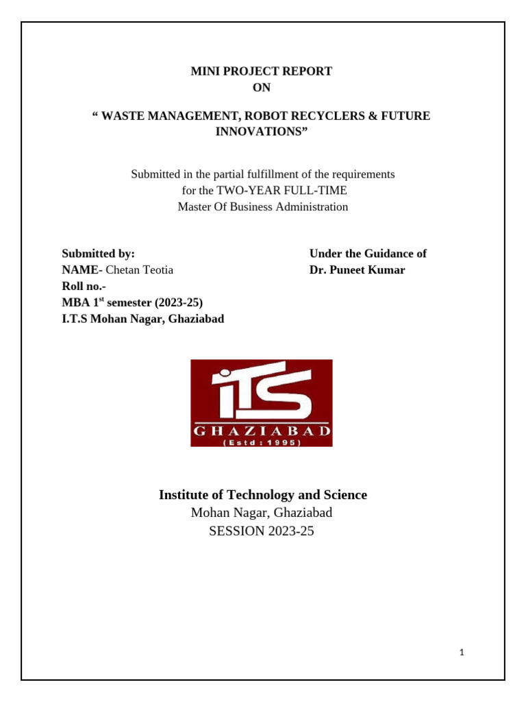 Waste Management Innovations Report | PDF | Swot Analysis | Waste ...