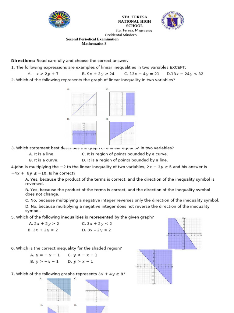 MATH-8-Q2-PERIODIC-EXAM-BLOOMS-TAXONOMY | PDF | Mathematical Proof | Theorem