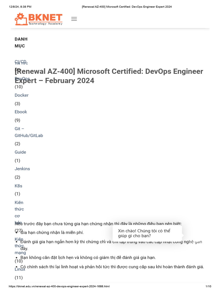 [Renewal AZ-400] sd sd Microsoft Certified_ DevOps Engineer Expert 2024 ...