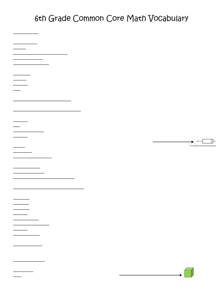 6th Grade Math Vocabulary Guide | PDF | Numbers | Cartesian Coordinate ...