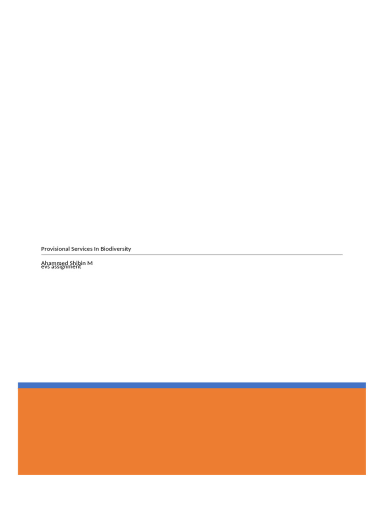 Provisional Services in Biodiversity | PDF | Agriculture | Ecosystem