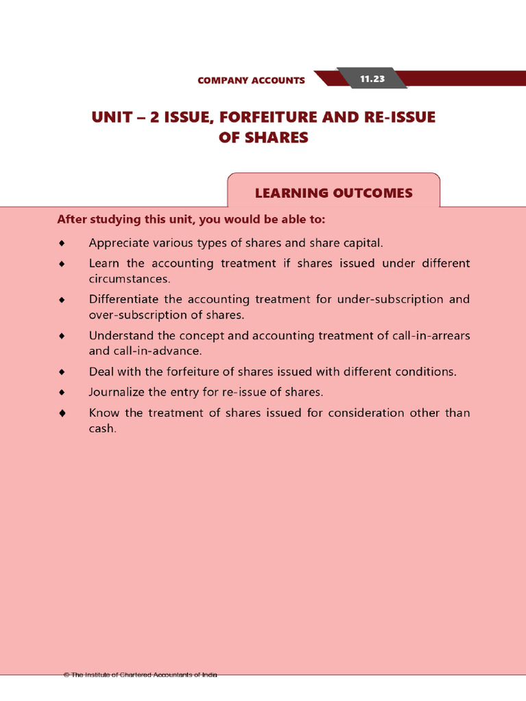 Forfeiture and Re-Issue of Shares Guide | PDF | Partnership | Sole ...