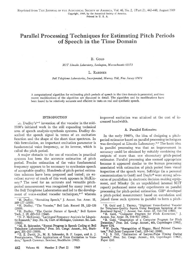 016 - Parallel Processing Pitch Detector | PDF