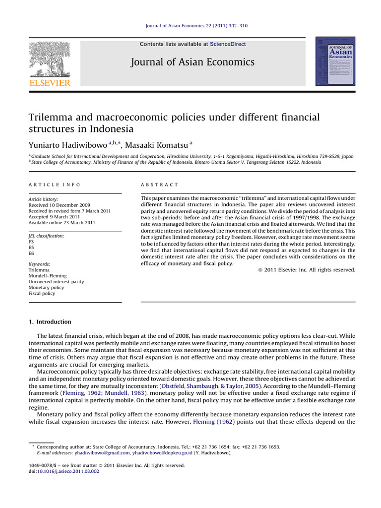 Indonesia's Macroeconomic Trilemma Analysis | PDF | Monetary Policy ...