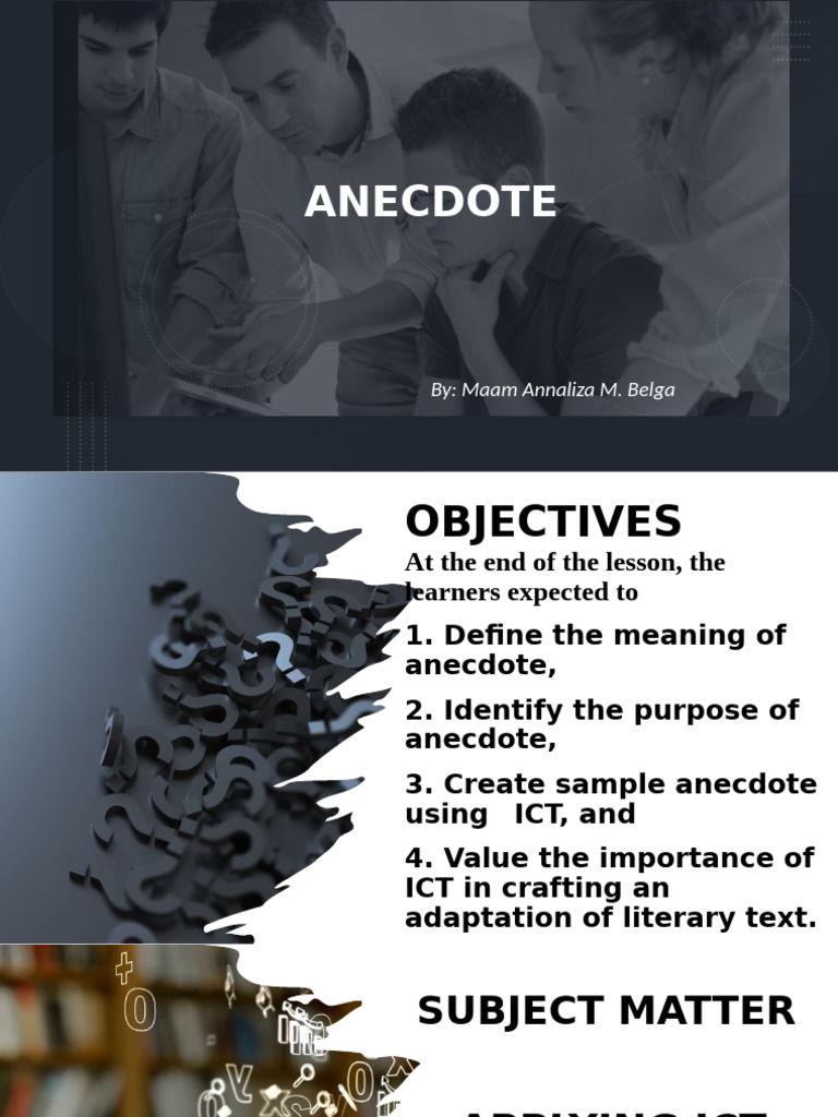 q1 w8 m4 Analyzing Anecdote Using Multimedia 2 | PDF | Human Communication | Cognition