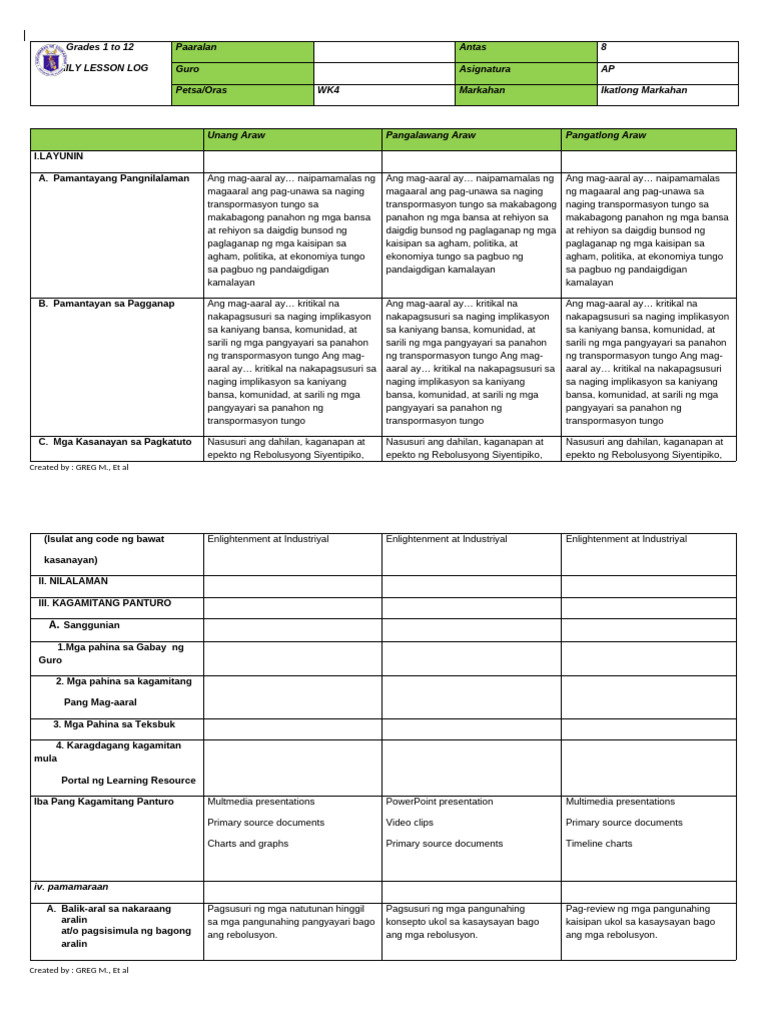 AP8 Q3 WK4 Done | PDF