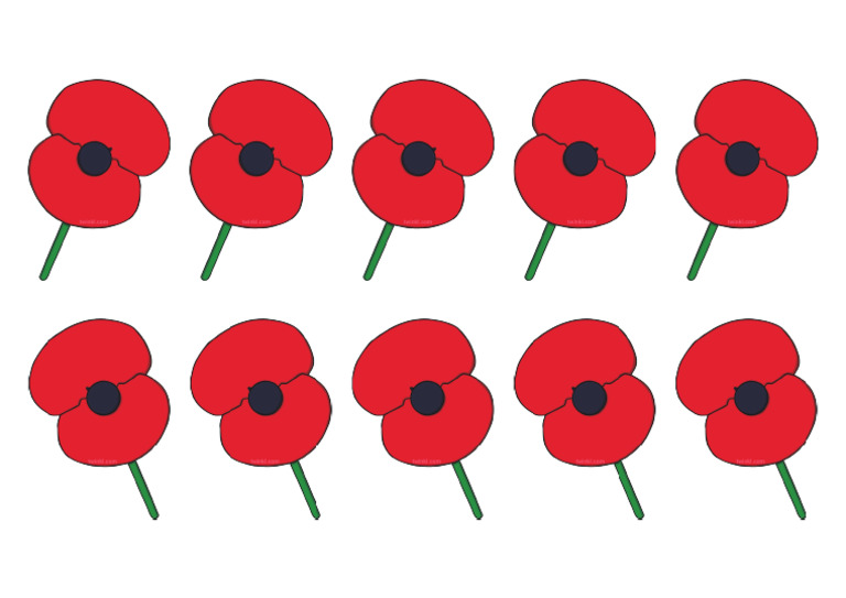 T T 2333 Remembrance Day Poppy Cut Outs Ver 2 | PDF