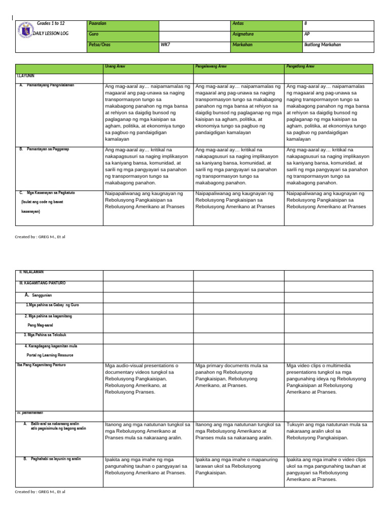 AP8 Q3 WK7 Done | PDF