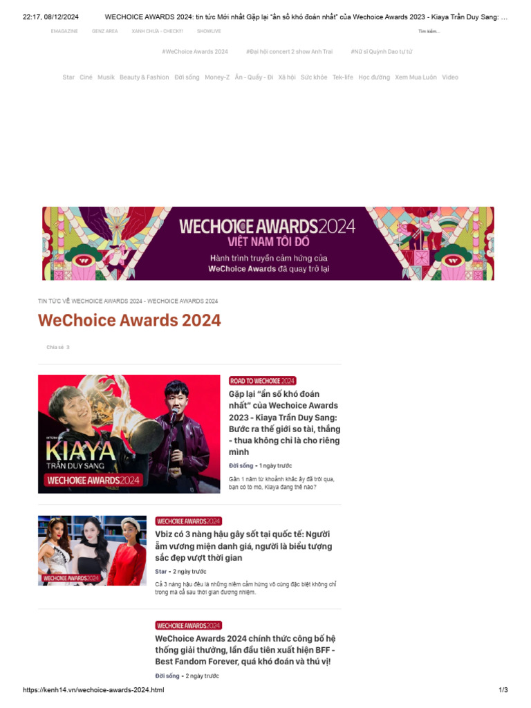 WECHOICE AWARDS 2024_ tin tức Mới nhất Gặp lại “ẩn số khó đoán nhất ...