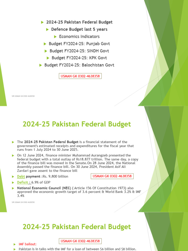 2024 25 Pakistan Federal Budget | PDF | United States Federal Budget ...