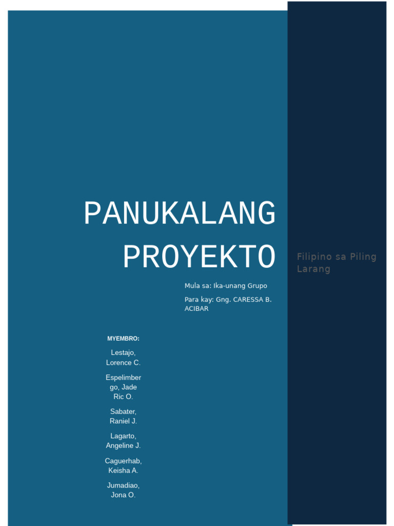 Panukalang Proyekto | PDF
