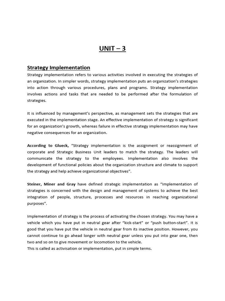 Stm Unit 3 4 Pdf Strategic Management Marketing