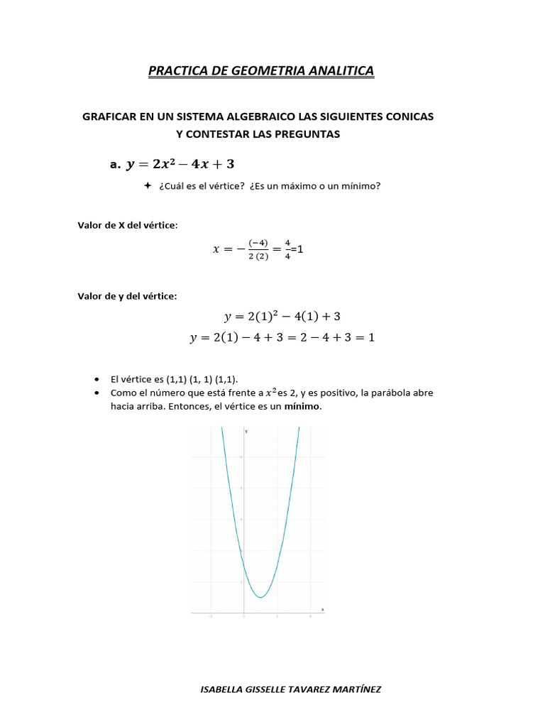 Practica Secciones Conicas | PDF | Geometría euclidiana | Colector