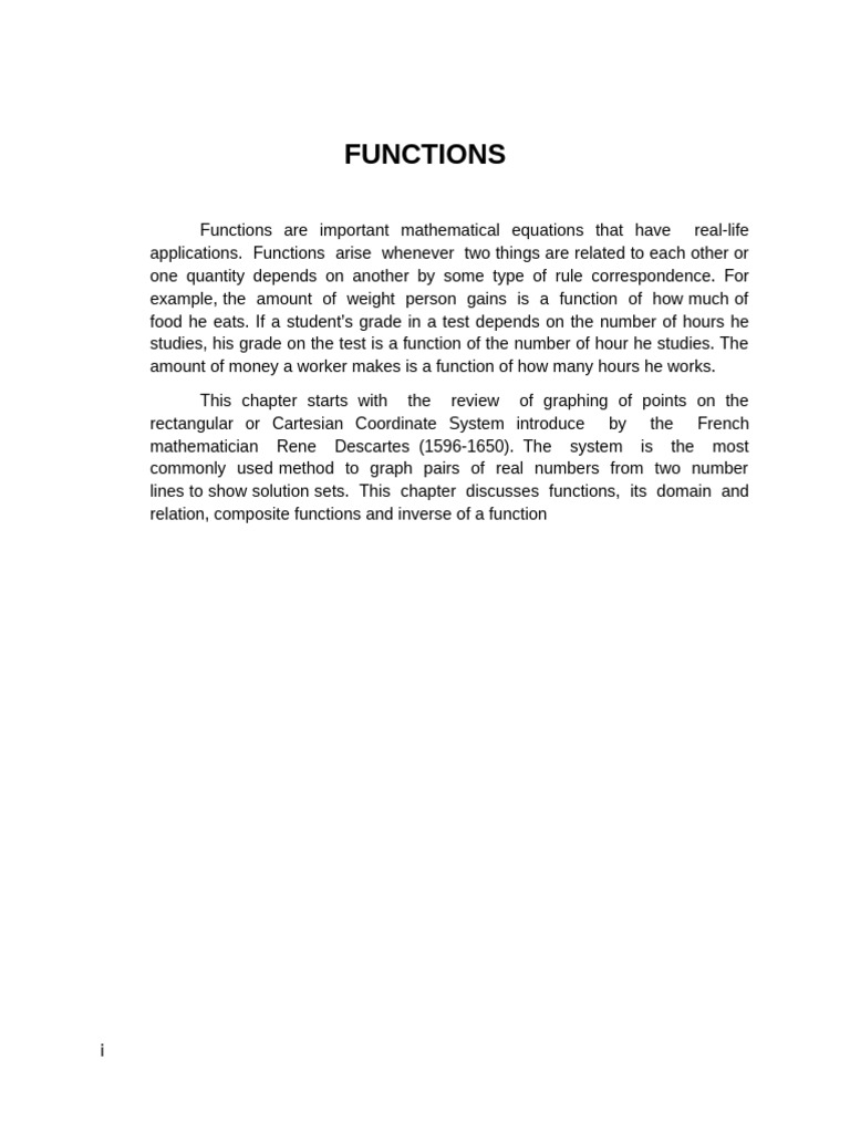 FUNCTION in College algebra | PDF | Function (Mathematics) | Variable (Mathematics)