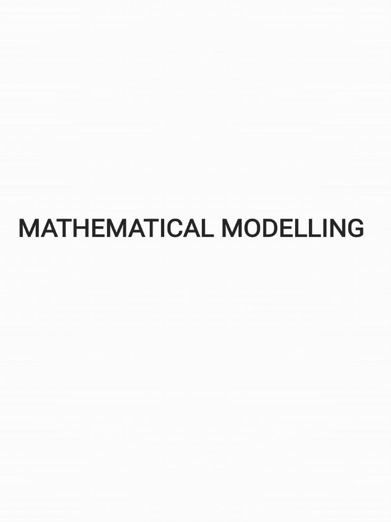 Mathematical Modelling | PDF