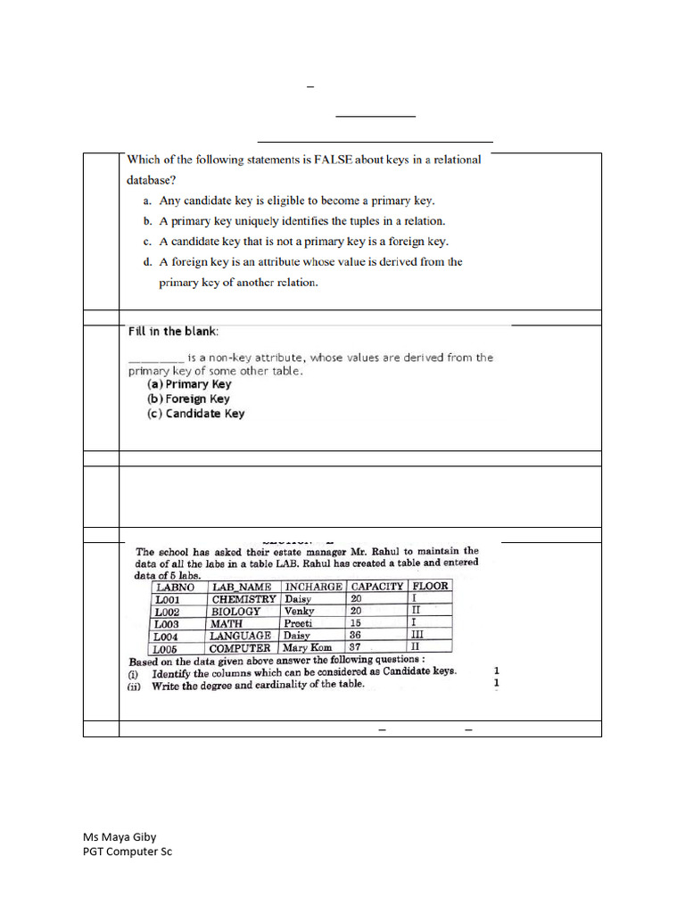 Worksheet Ans - Database Concepts | PDF