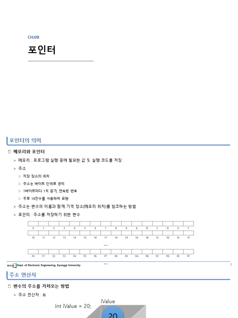 ch08 포인터 | PDF