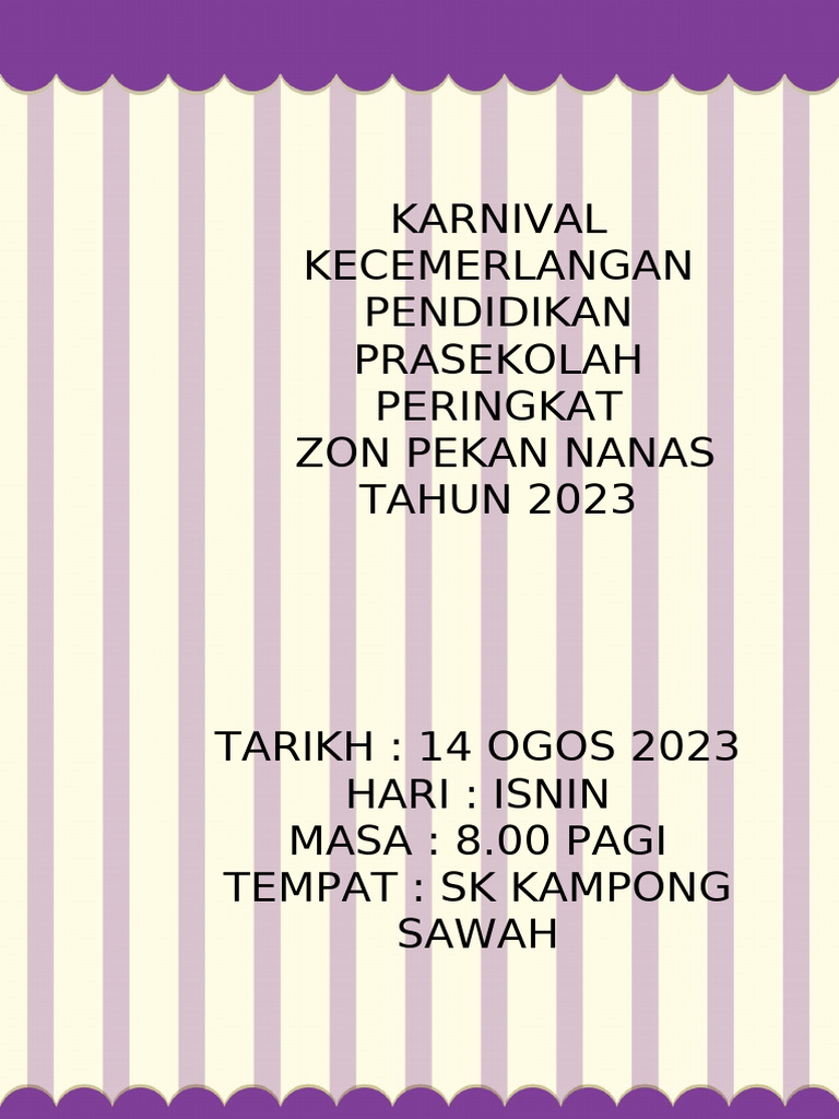 Karnival Kecemerlangan Prasekolah 2023 | PDF