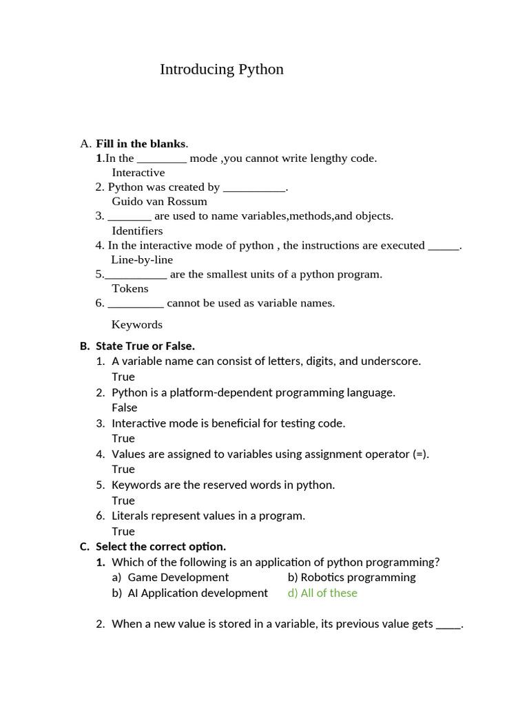 10 th computer answer | PDF | Reserved Word | Boolean Data Type