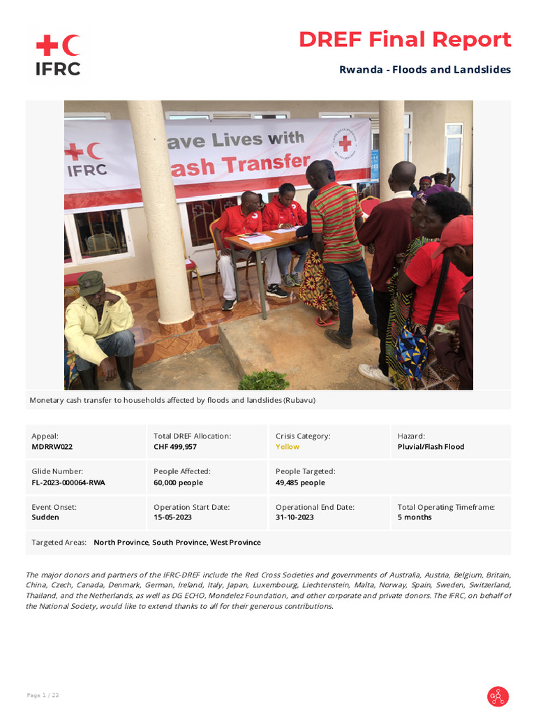Rwanda - Floods and Landslides - DREF Final Report (MDRRW022) | PDF ...