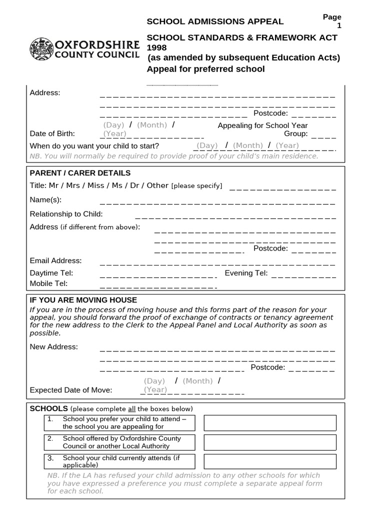 Copia de Appeal Form - Non-KS1 | PDF | Justice | Crime & Violence