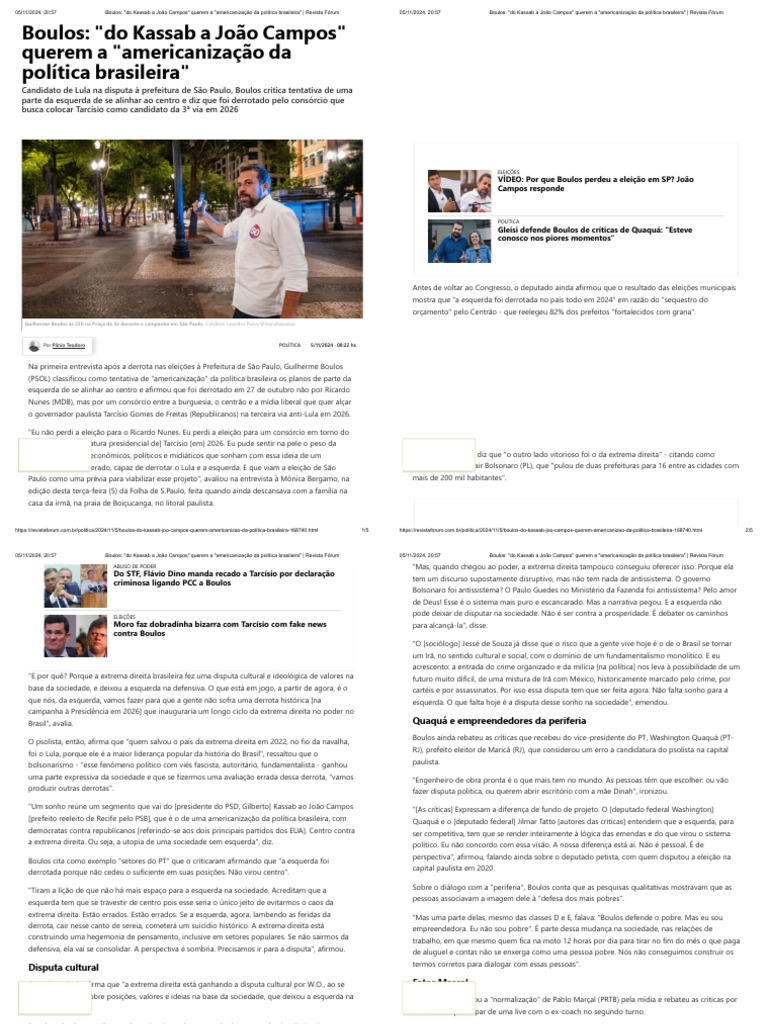Boulos critica "americanização" da política | PDF | Política de ...